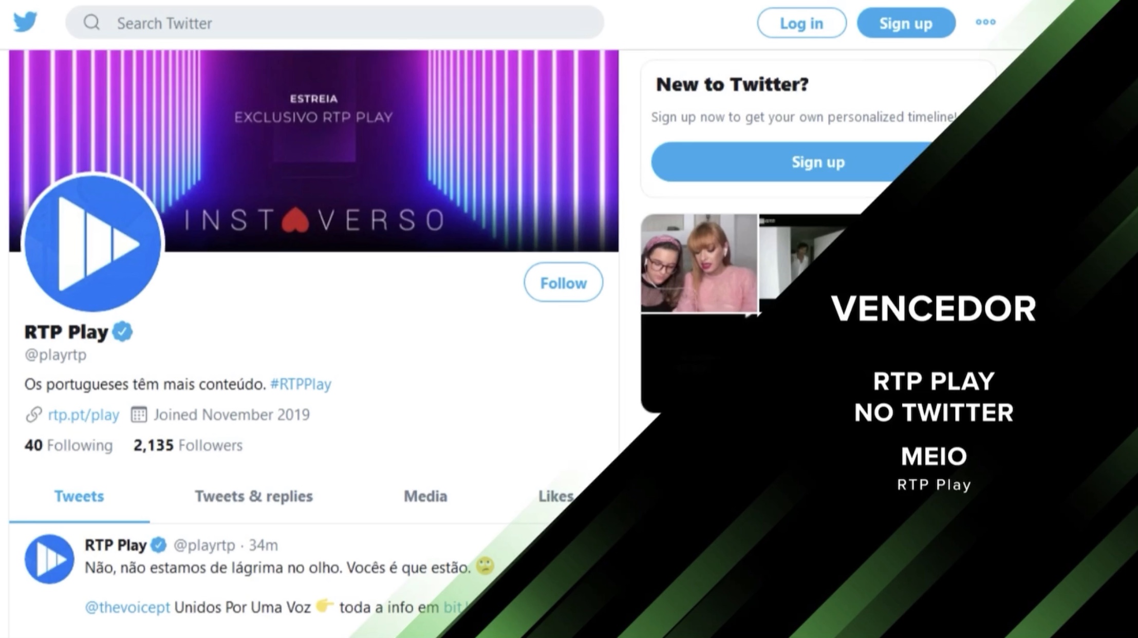 RTP Play | Prémios SAPO 2020 | Extra | RTP