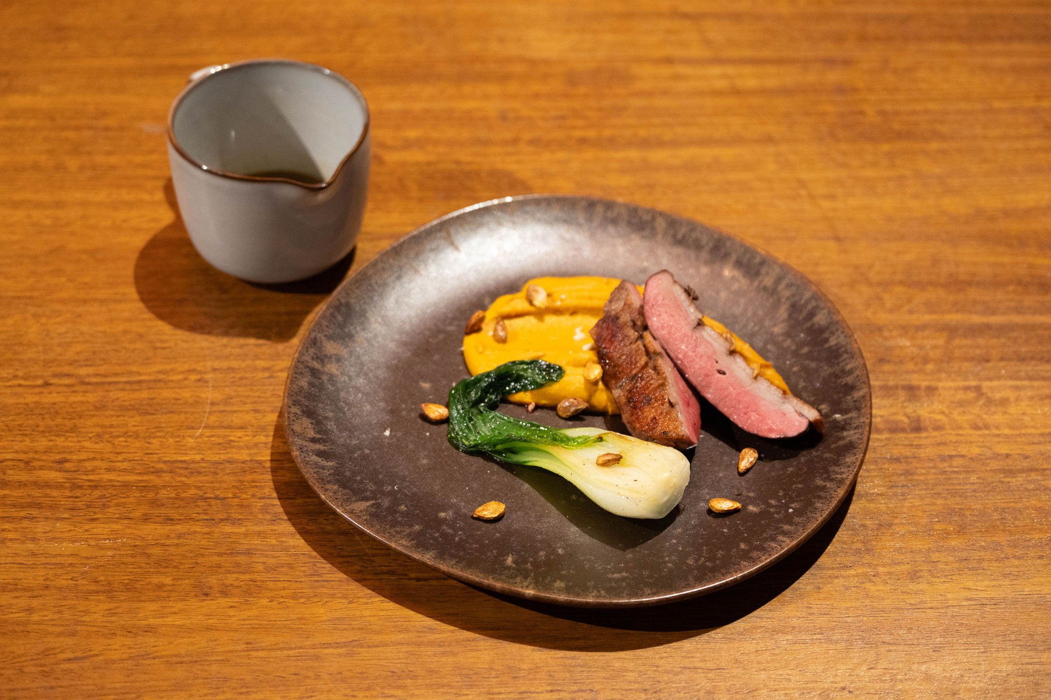 Magret de pato com puré de abóbora hokaido - Masterchef