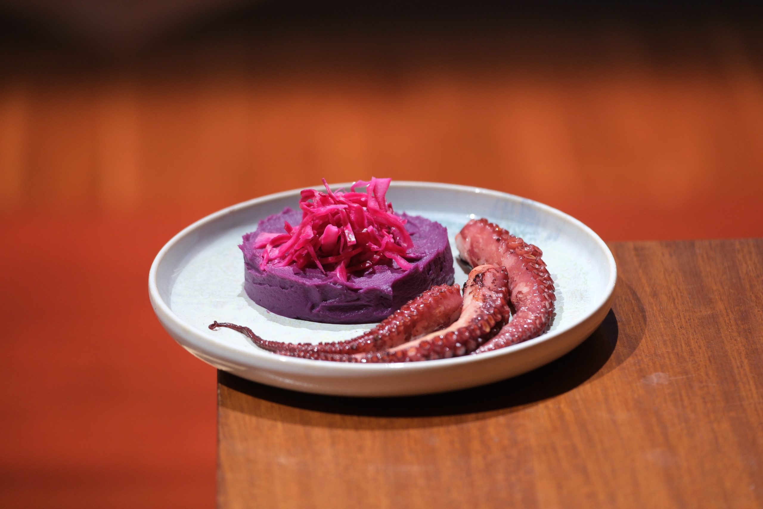 Polvo com Puré de Batata Doce e Pickles - Ana Raquel - Masterchef