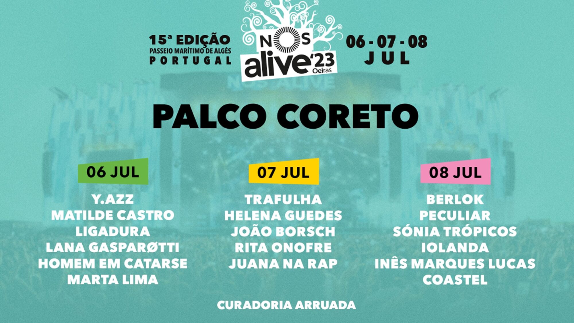 Palco Coreto com programação completa - NOS Alive
